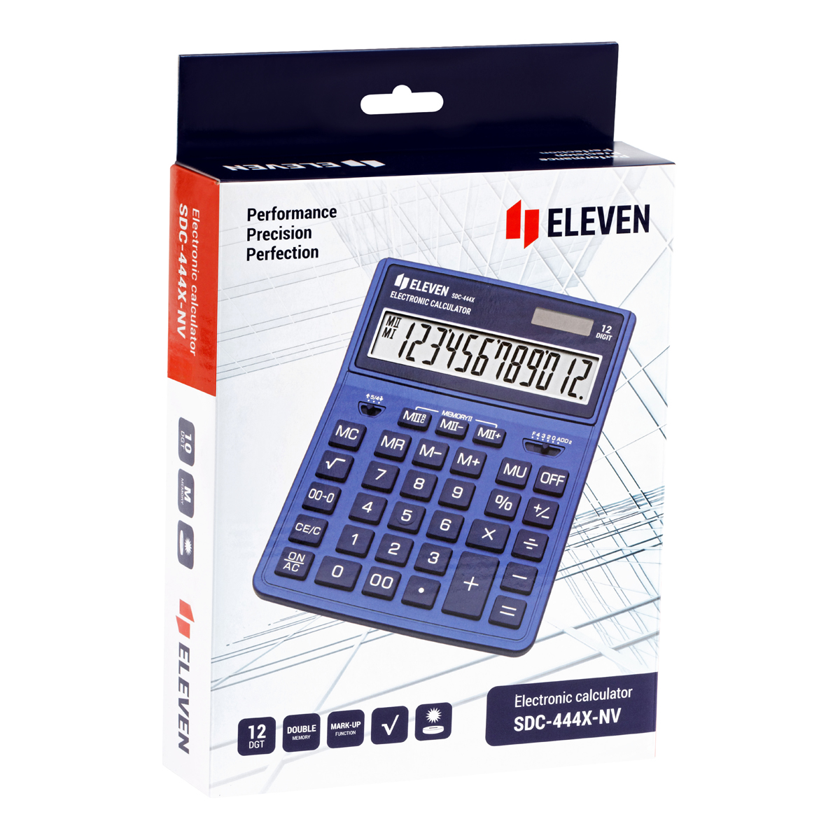 ELEVEN KALKULATOR BIUROWY SDC444XRNVE GRANATOWY | SZKOŁA \ WYPOSAŻENIE ...